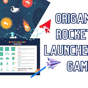 Origami Rocket Launching Activity With Board Game | Outer Space Party ...