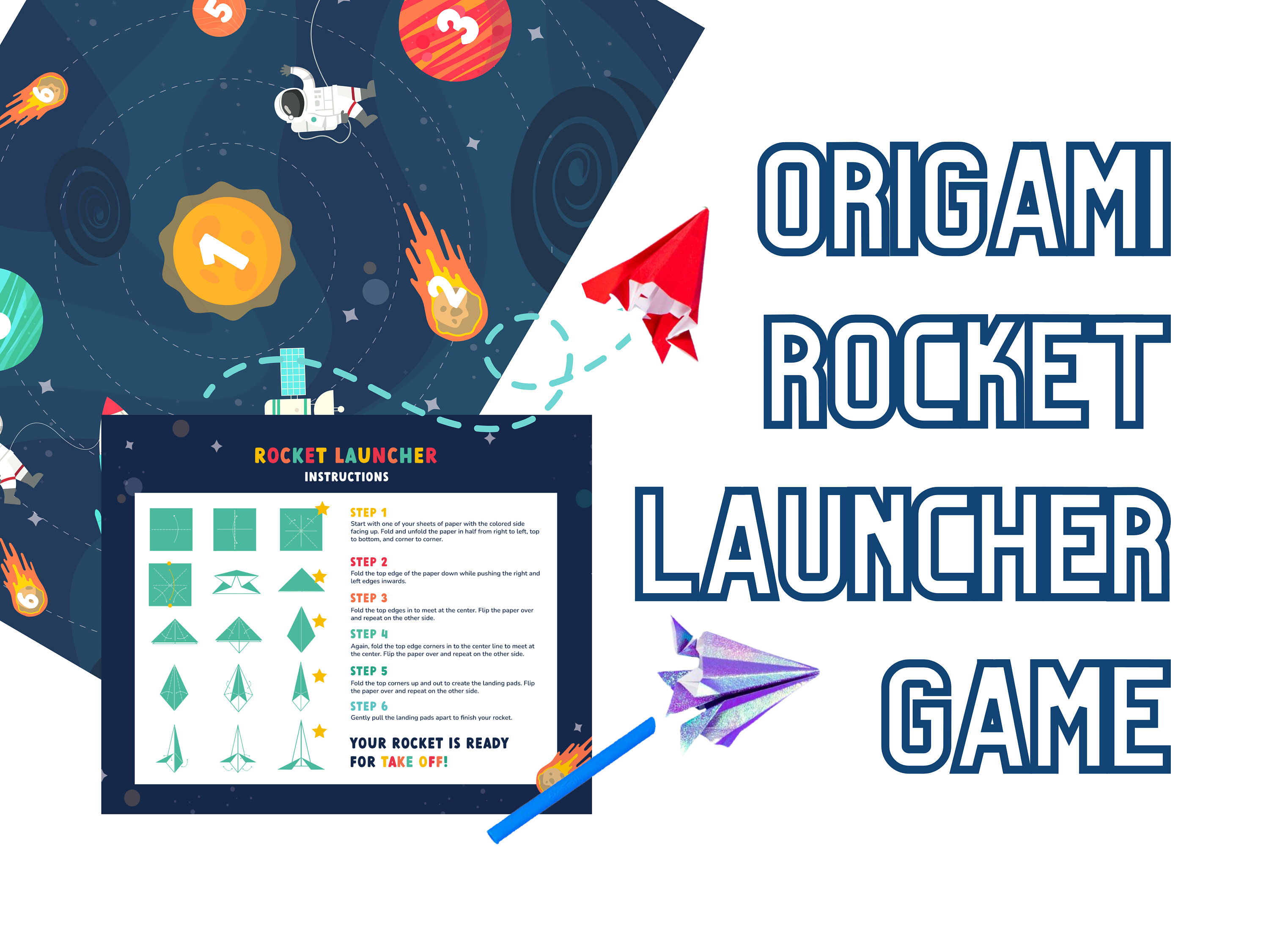 Origami Rocket Launching Activity With Board Game Outer - Etsy