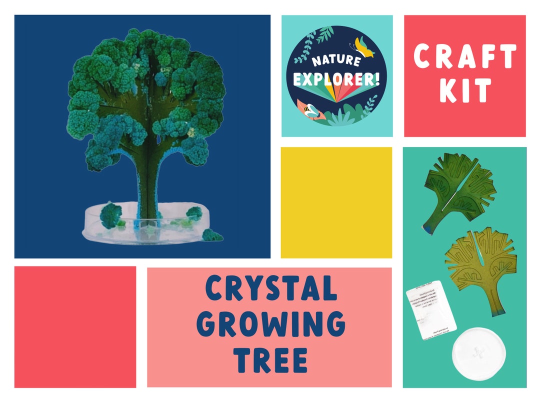 Green Crystal Growing Tree, Crystal Formation Craft Kit Art Projects ...