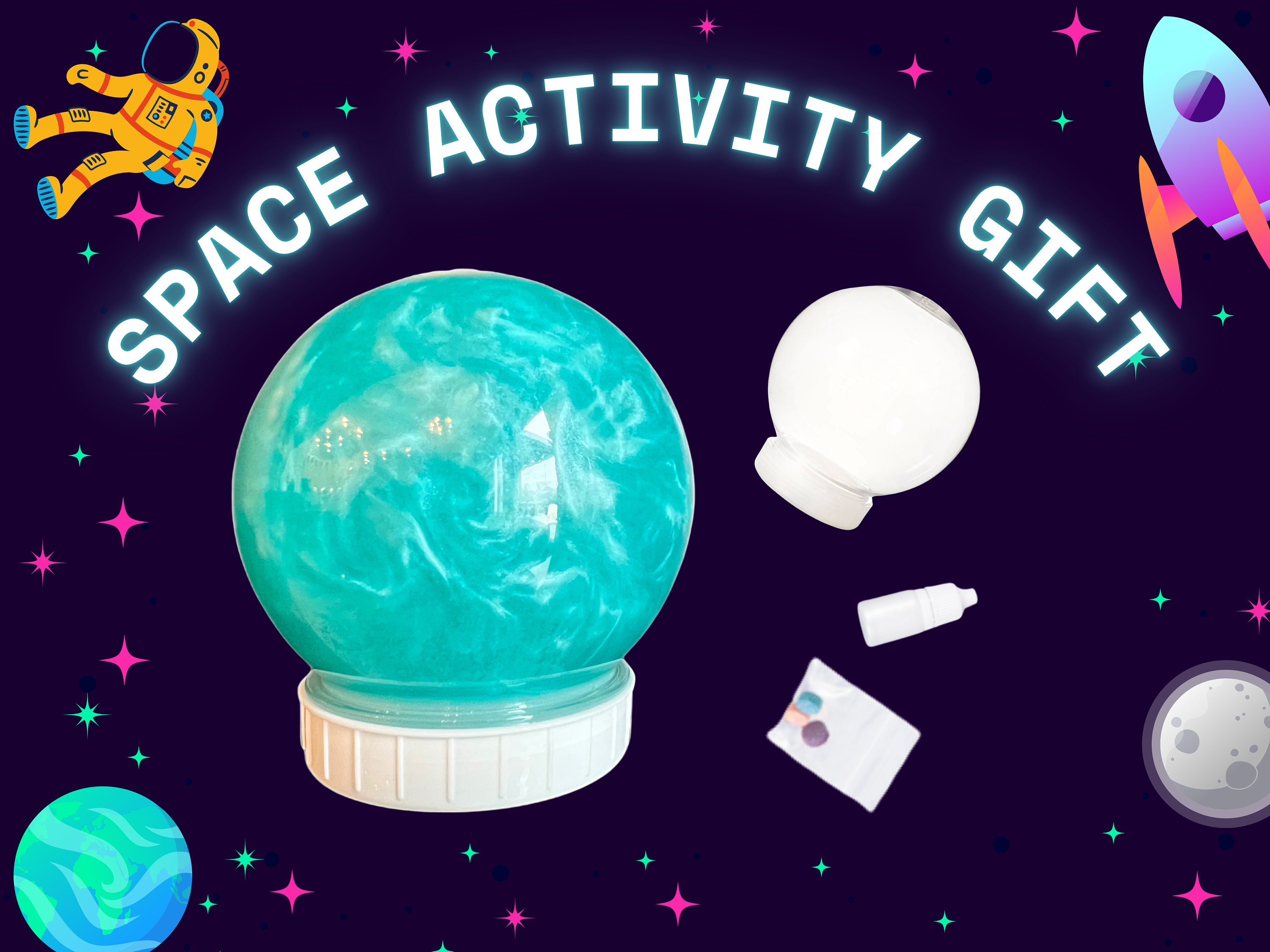 Kids' Space Globe Arts and Crafts Kit Using Pearl Swirl Kids Space ...