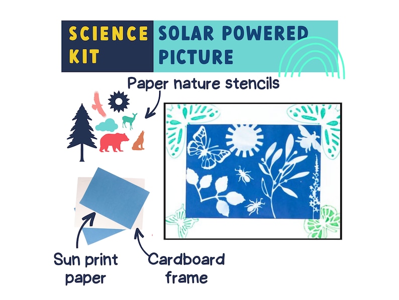 Cyanotype Sun Print Paper Craft Kit With Nature Stencils & Frame | Stem ...