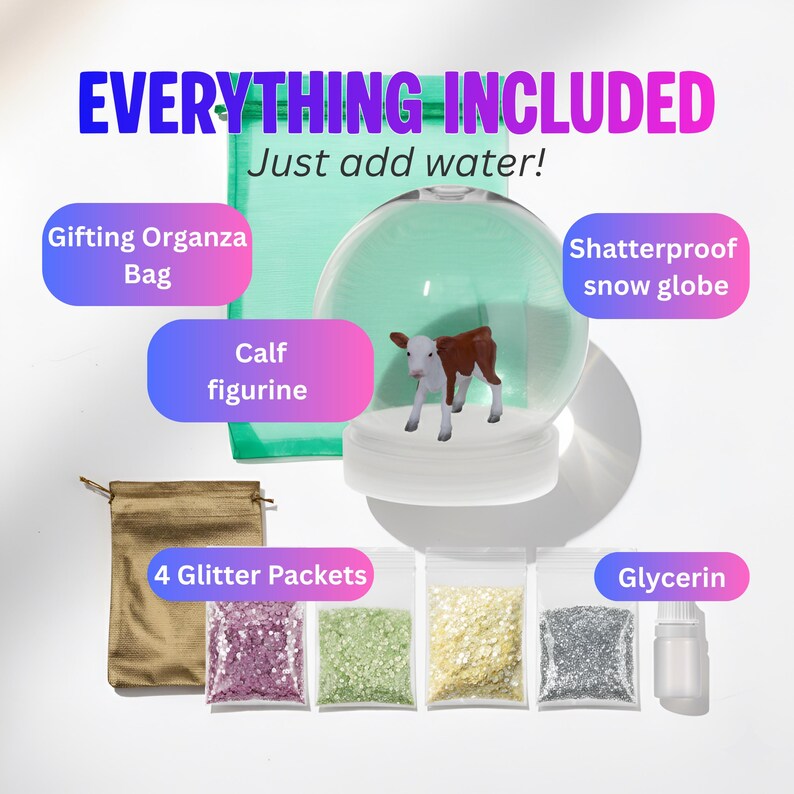 Cow Lover Gift - DIY Snow Globe Craft Kit | Farm Animal Art Project for ...