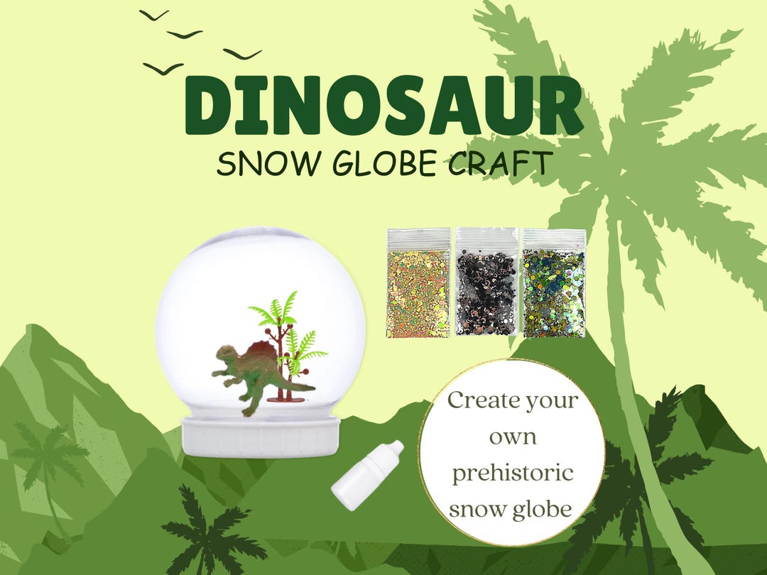 Shatterproof Spinosaurus Dinosaur Snow Globe Craft With Glitter | Snow ...