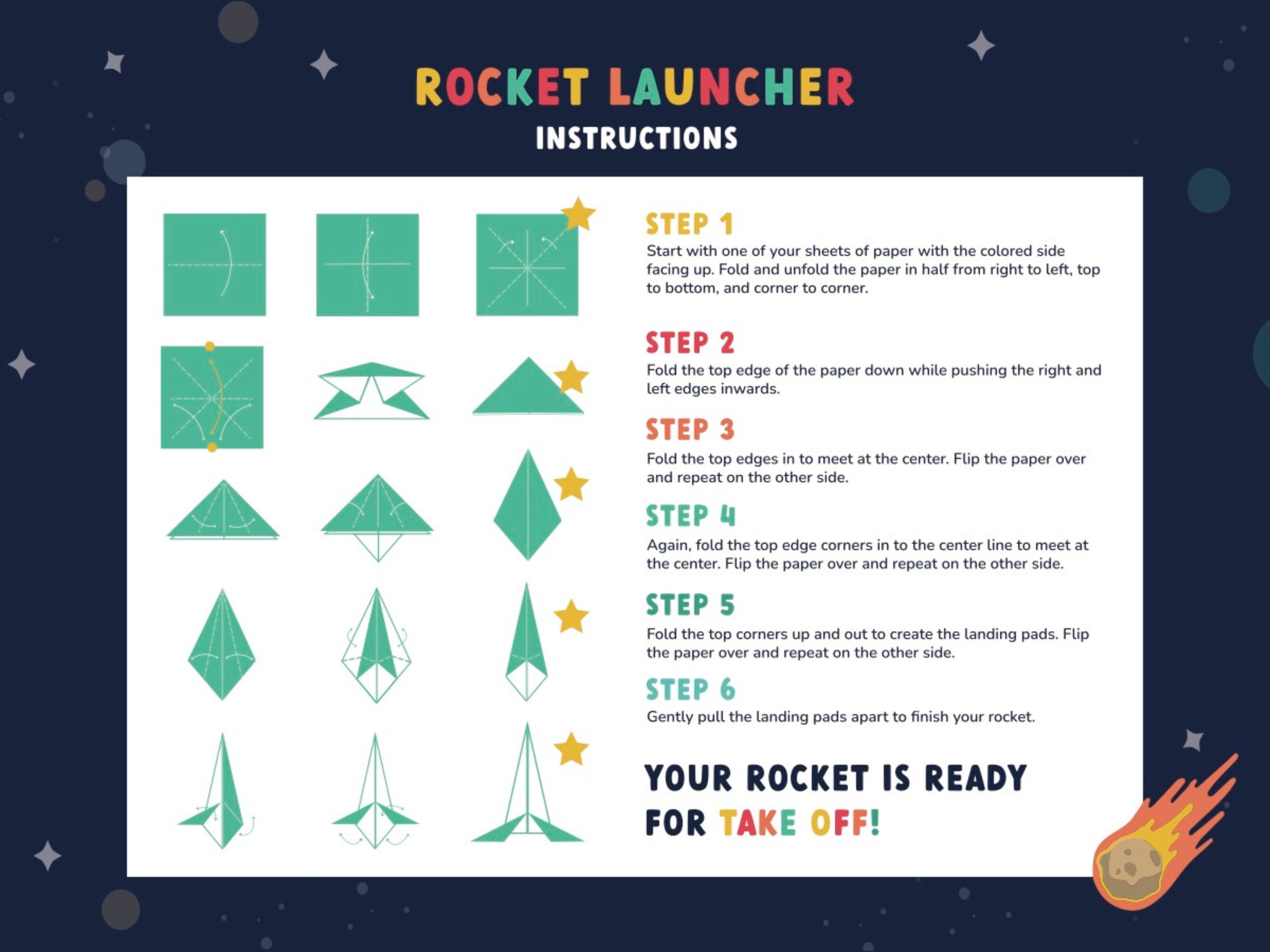 Origami Rocket Launch Kit for Kids Space Arts and Crafts Kids Arts and ...