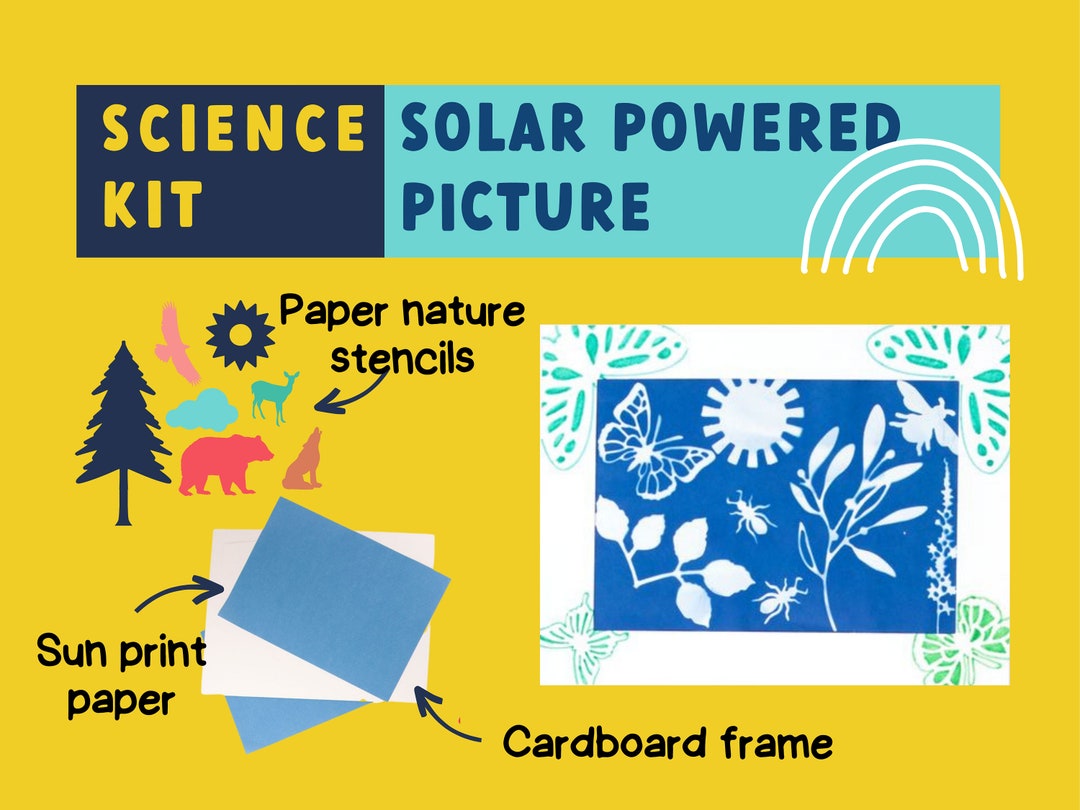 Cyanotype Sun Print Paper Craft Kit With Nature Stencils and Frame ...