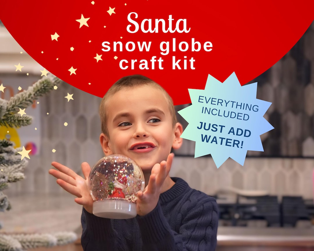 Shatterproof Santa & Christmas Tree Snow Globe Craft With Glitter ...