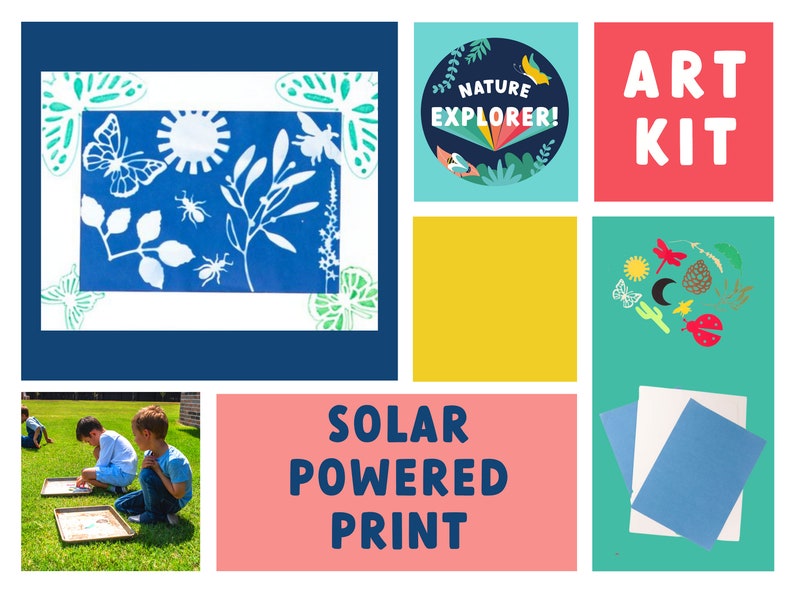 Solar Printing Kids Craft Kit With Sun Print Paper, Nature Stencils ...