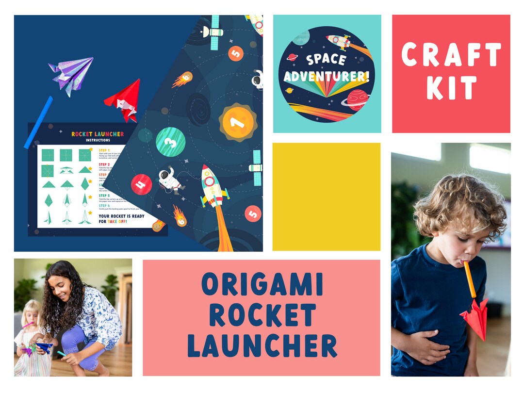 Origami Rocket Launcher Kit for Kids With Space Boardgame | Art ...