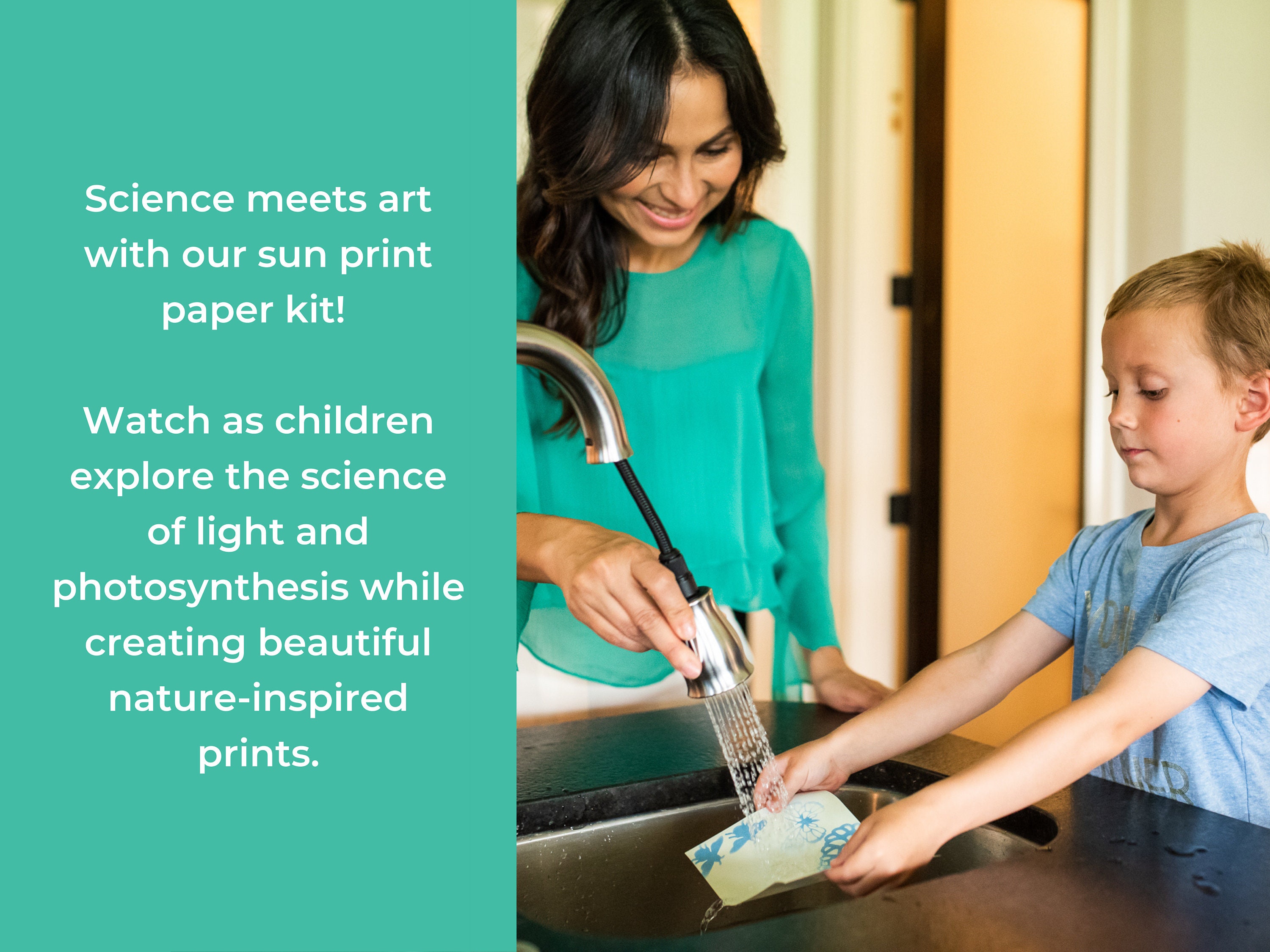 Solar Printing Kids Craft Kit With Sun Print Paper, Nature Stencils ...