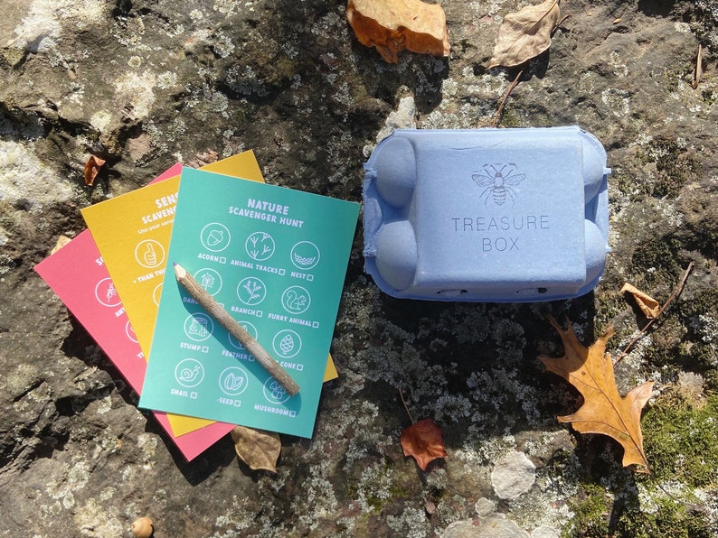 3 Outdoor Scavenger Hunt Cards Egg Carton Treasure Box and - Etsy