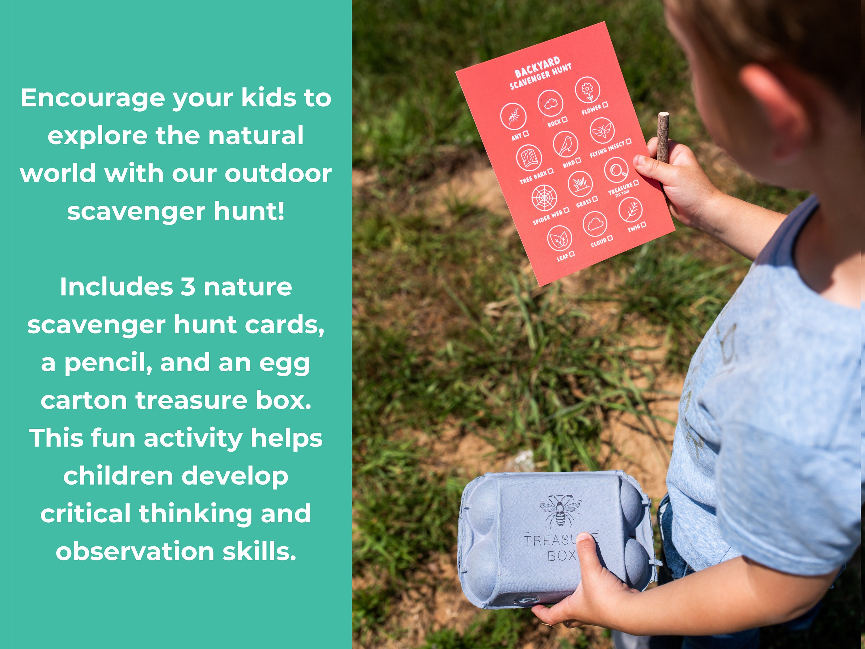 3 Outdoor Scavenger Hunt Cards Egg Carton Treasure Box and - Etsy