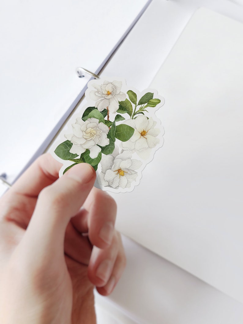 Watercolor Gardenias Vinyl Sticker Spring Flowers - Etsy