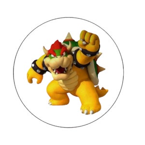 Bowser Edible Cake Toppers 5 or 7 Rounds. Super Mario. - Etsy