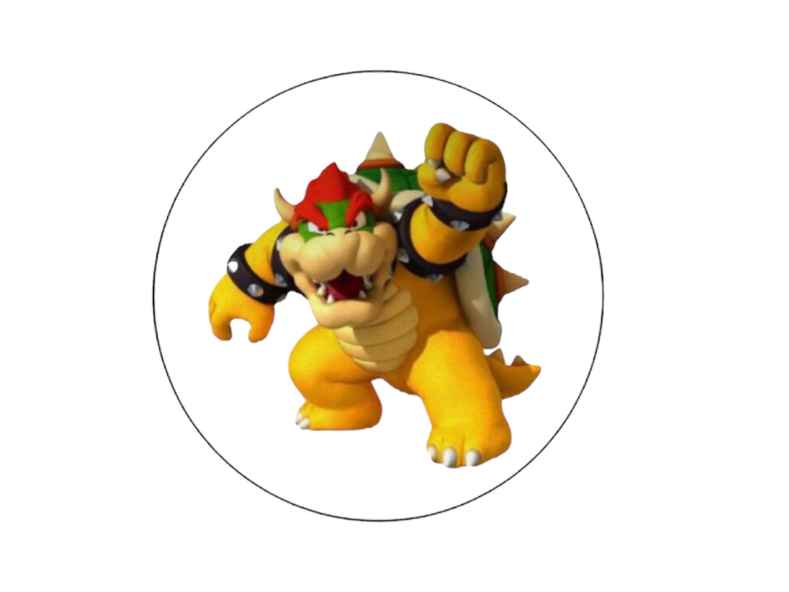 Bowser Edible Cake Toppers 5 or 7 Rounds. Super Mario. - Etsy