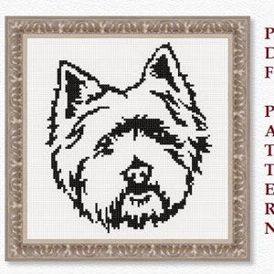 Easy Westie West Highland Terrier Cross-stitch Monochrome Pattern PDF ...