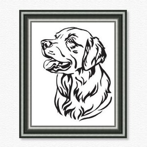 Easy Golden Retriever Labrador Cross-stitch Monochrome Pattern - Etsy