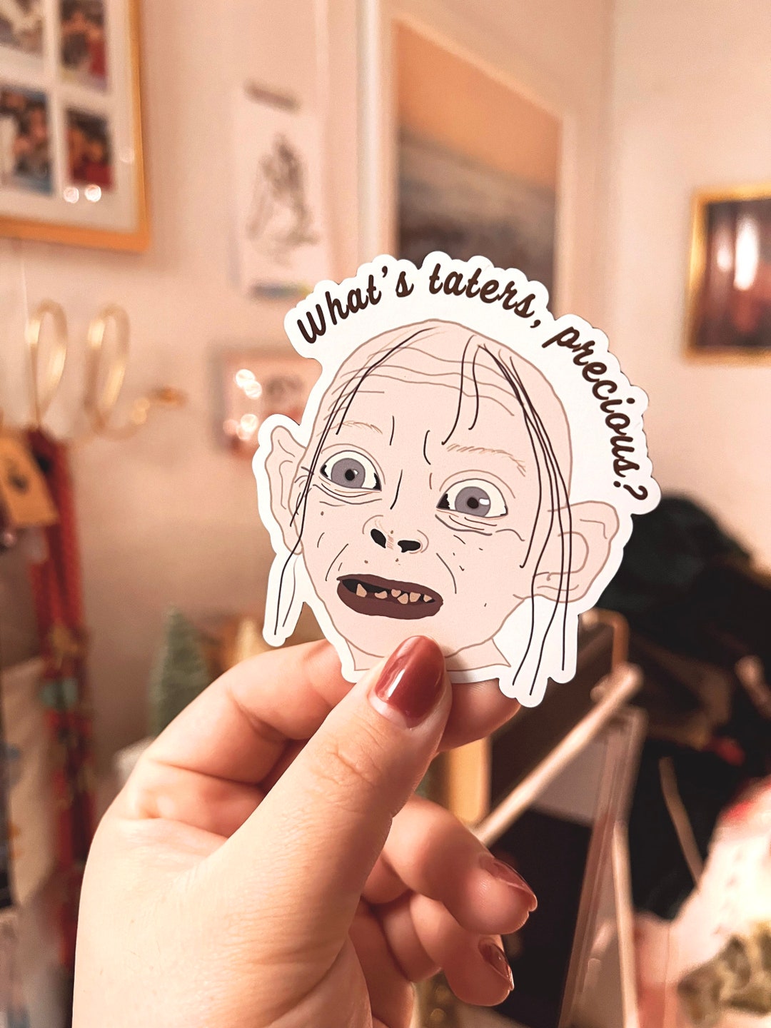 Gollum X Magnet X Lord of the Rings X Gollum Glitter Sticker - Etsy