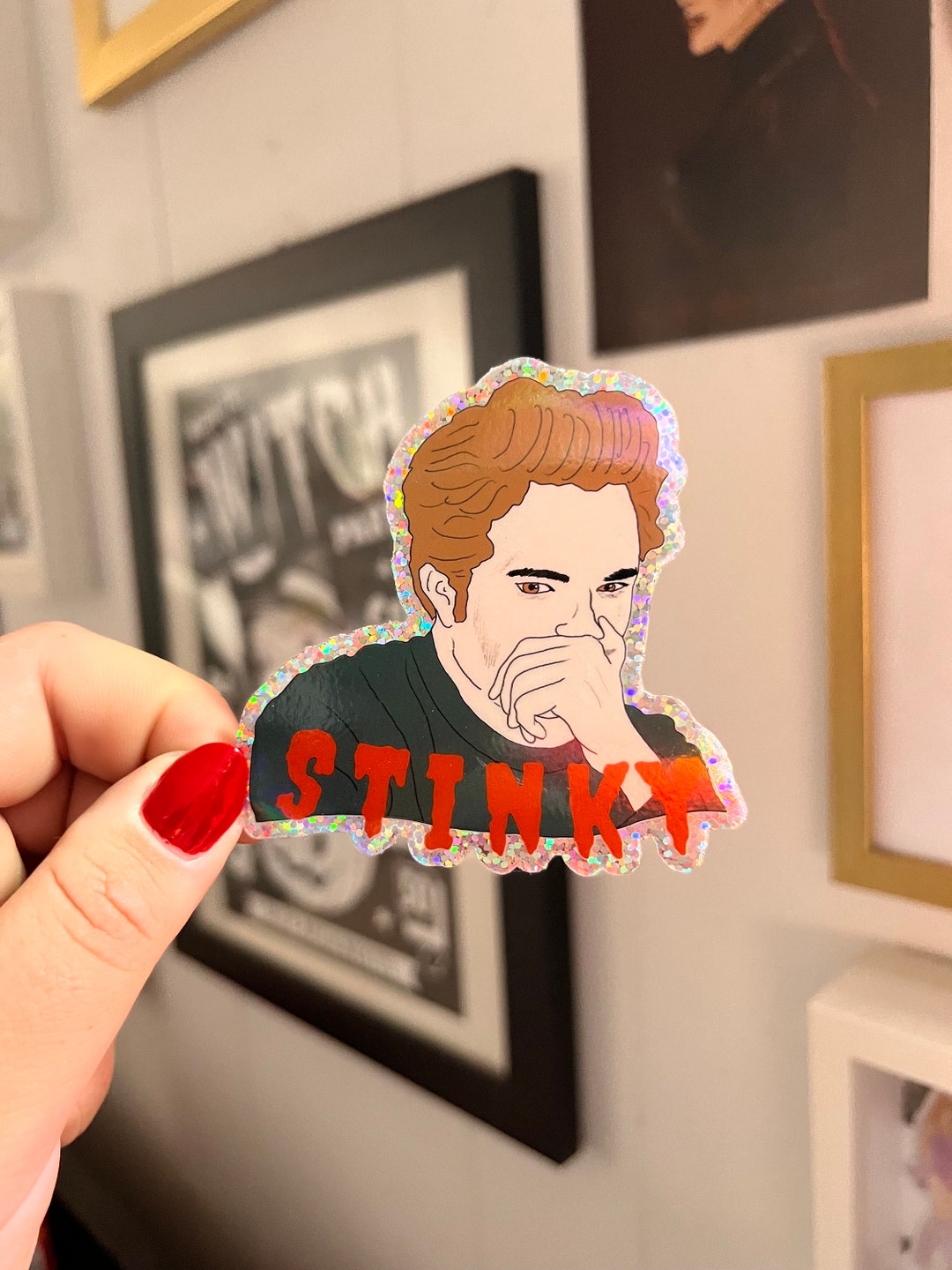Edward Stinky Bella Vinyl Glitter Sticker / Magnet - Etsy