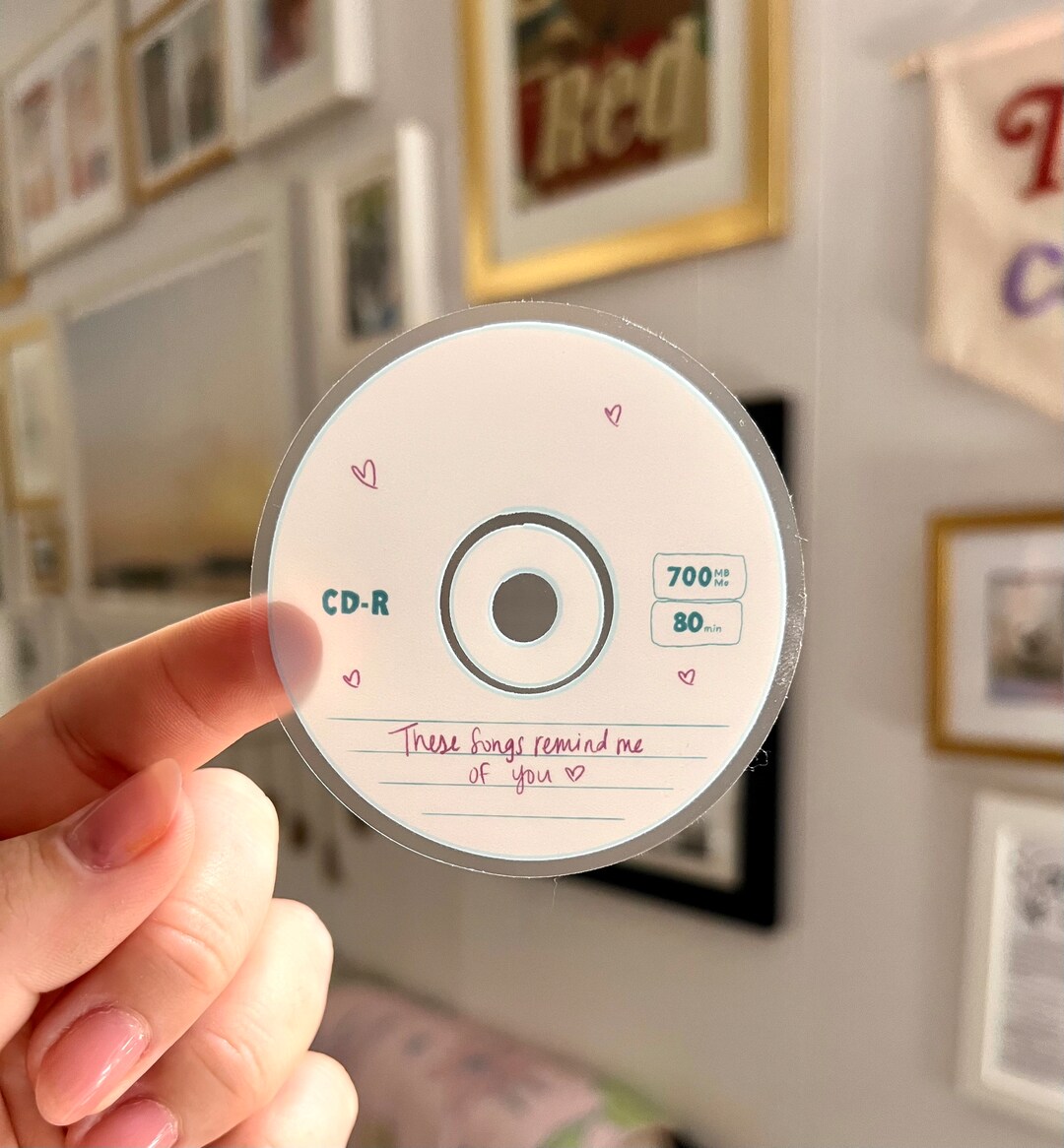 Mix CD Clear Sticker / Love Songs / Nostalgic - Etsy