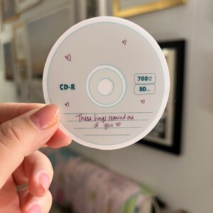 Mix CD Clear Sticker / Love Songs / Nostalgic - Etsy