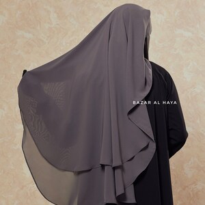 Grey Two Layer Flap Niqab Premium Wool Chiffon Medium - Etsy