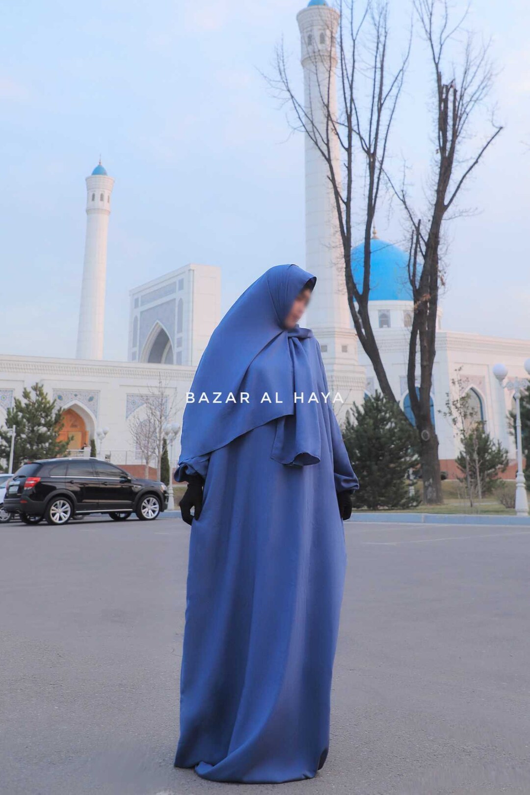 Prayer / Salah Dress One Piece Jilbab Blue 100% Cotton Super Breathable ...