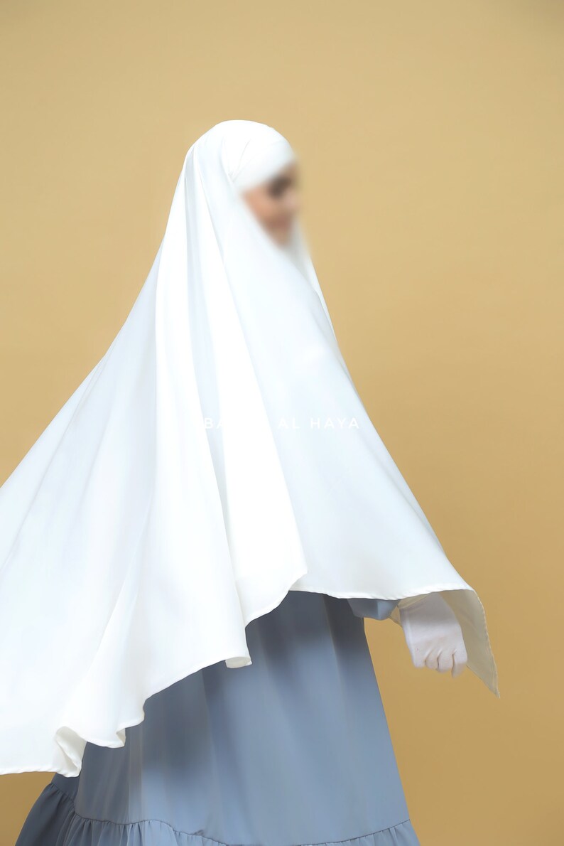 Mubarak Khimar Extra Long White Diamond Khimar Long Scarf - Etsy