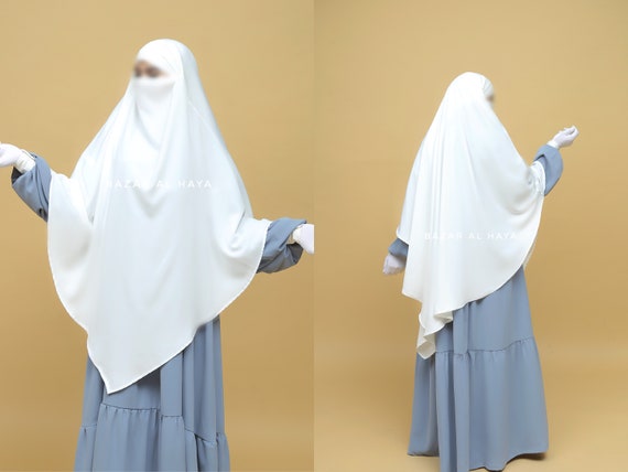 Mubarak Khimar Extra Long White Diamond Khimar Long Scarf - Etsy