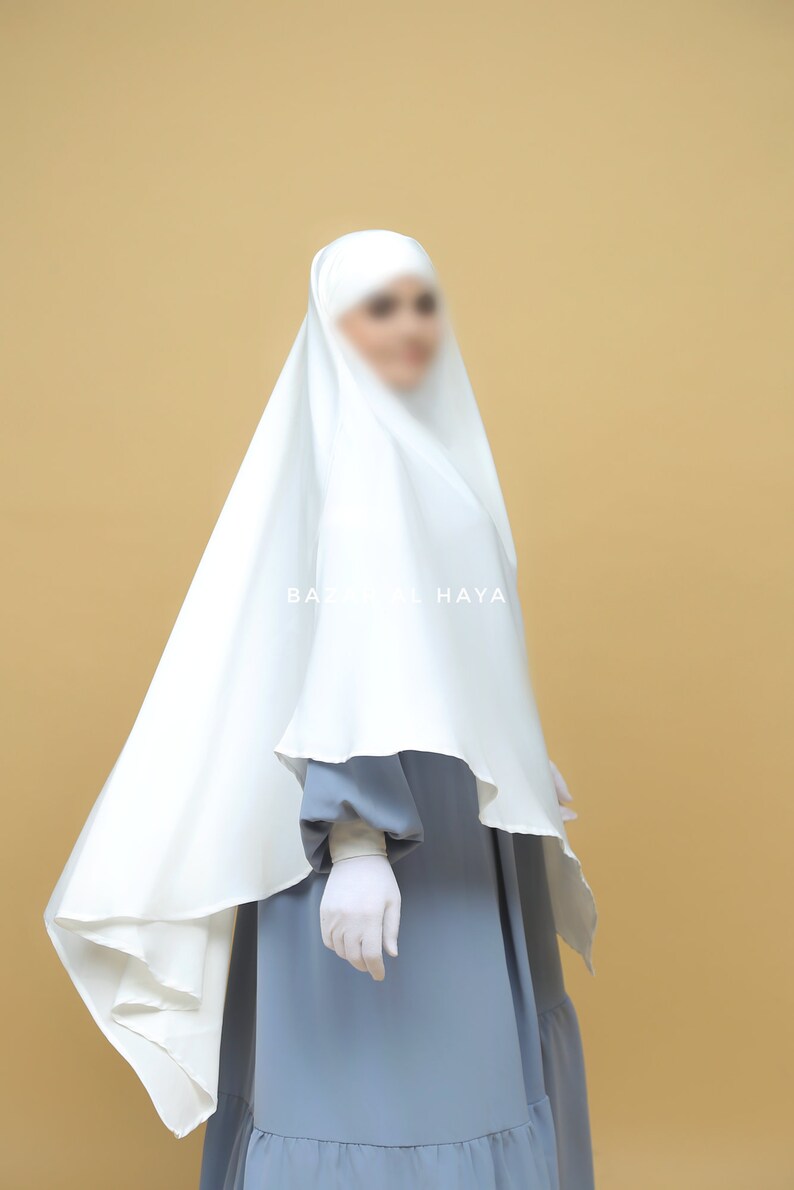 Mubarak Khimar Extra Long White Diamond Khimar Long Scarf - Etsy