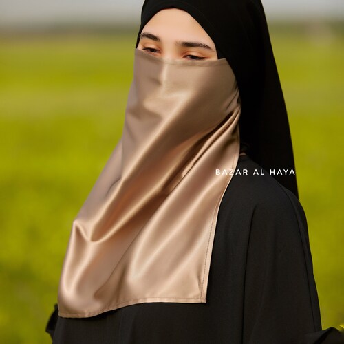 Gold Satin Single Half Niqab Elegant & Modest Veil - Etsy