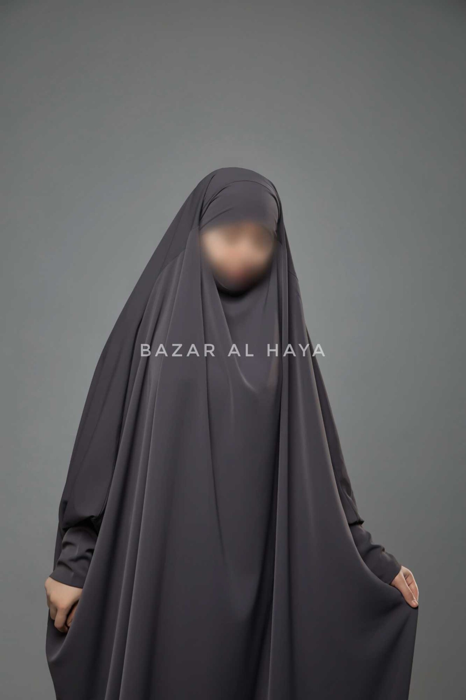 Sarah One Piece Steel Grey Jilbab Zipper Sleeves Silk - Etsy