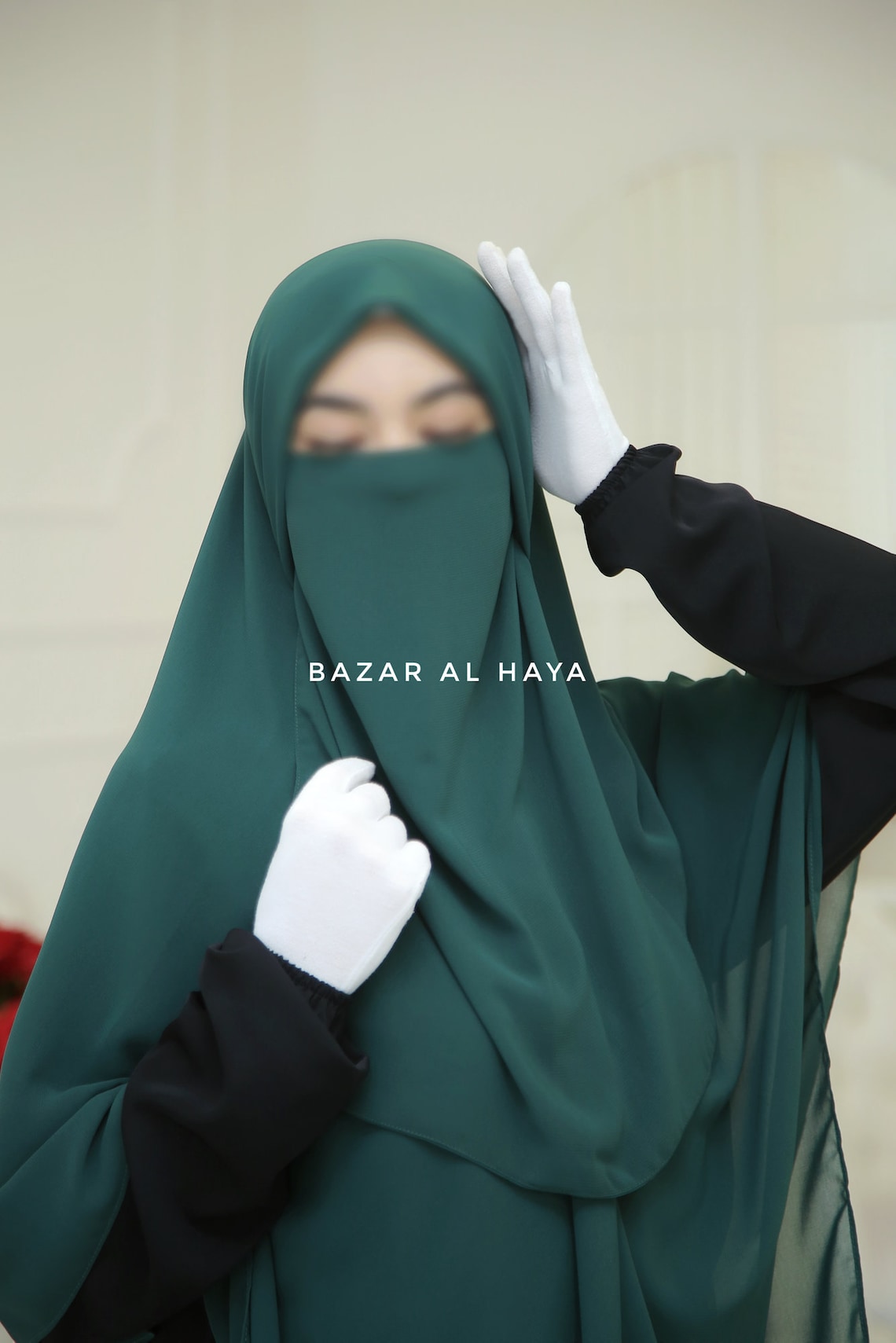 Emerald Square Scarf With Half Niqab Set Super Breathable - Etsy