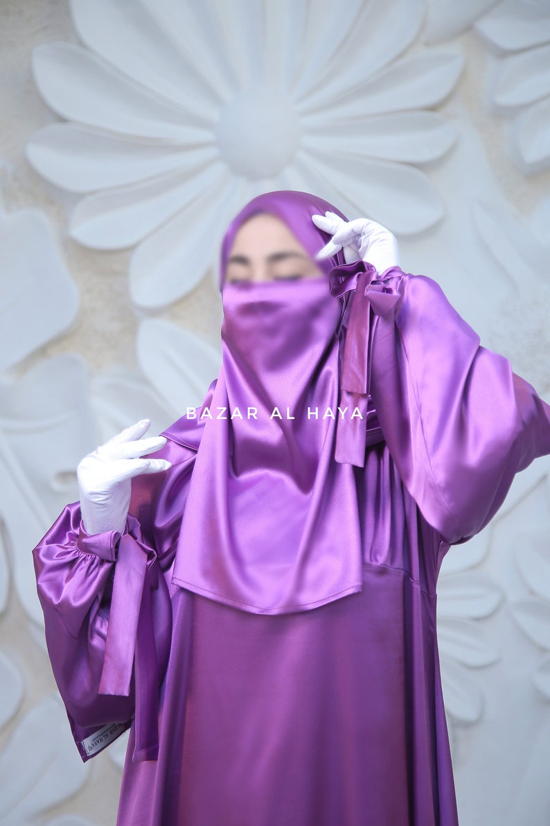 Purple Satin Single Half Niqab Elegant & Modest Veil - Etsy