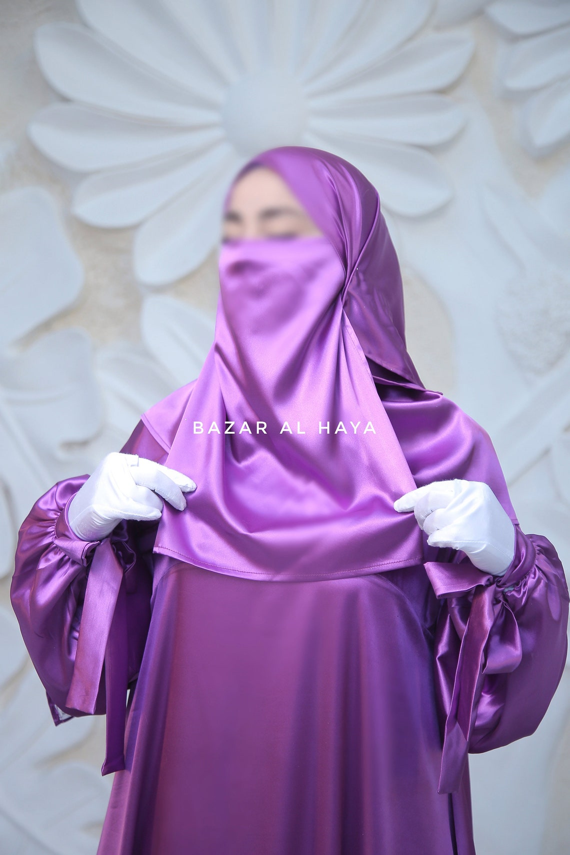 Purple Satin Single Half Niqab Elegant & Modest Veil | Etsy