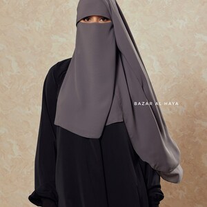 Grey Two Layer Flap Niqab Premium Wool Chiffon Medium - Etsy