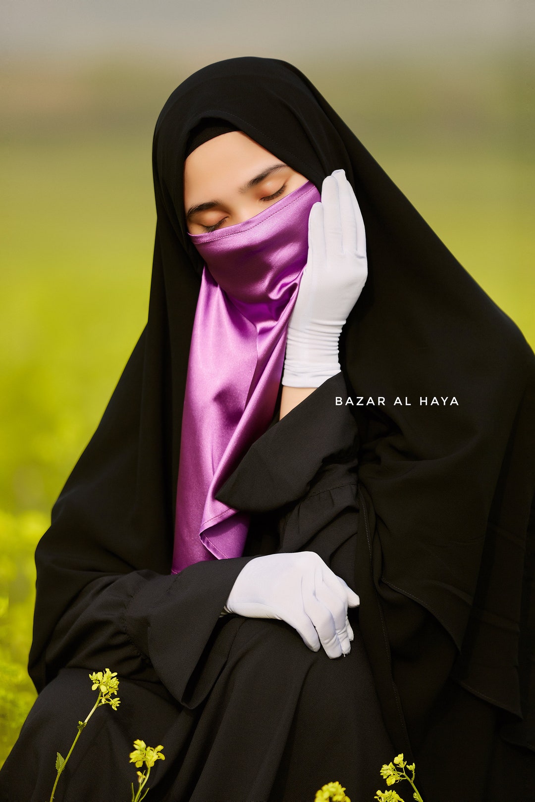 Purple Satin Single Half Niqab Elegant & Modest Veil - Etsy
