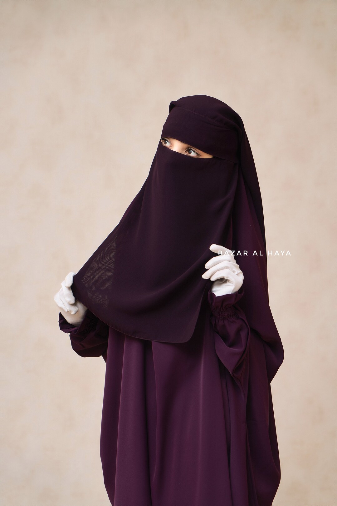 Purple Two Layer Flap Niqab Premium Wool Chiffon Medium - Etsy