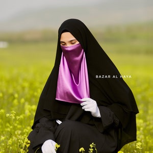 Purple Satin Single Half Niqab Elegant & Modest Veil - Etsy