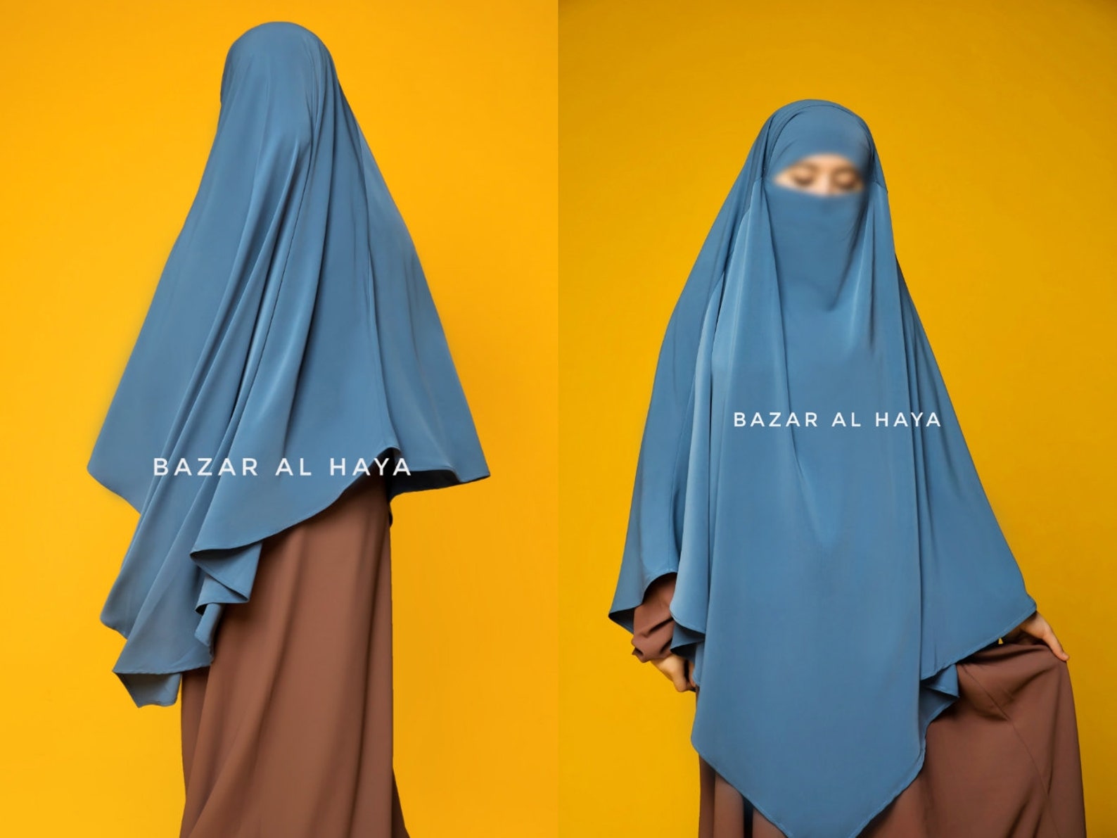 Mubarak Khimar Extra Steel Blue Diamond Khimar Long Scarf - Etsy