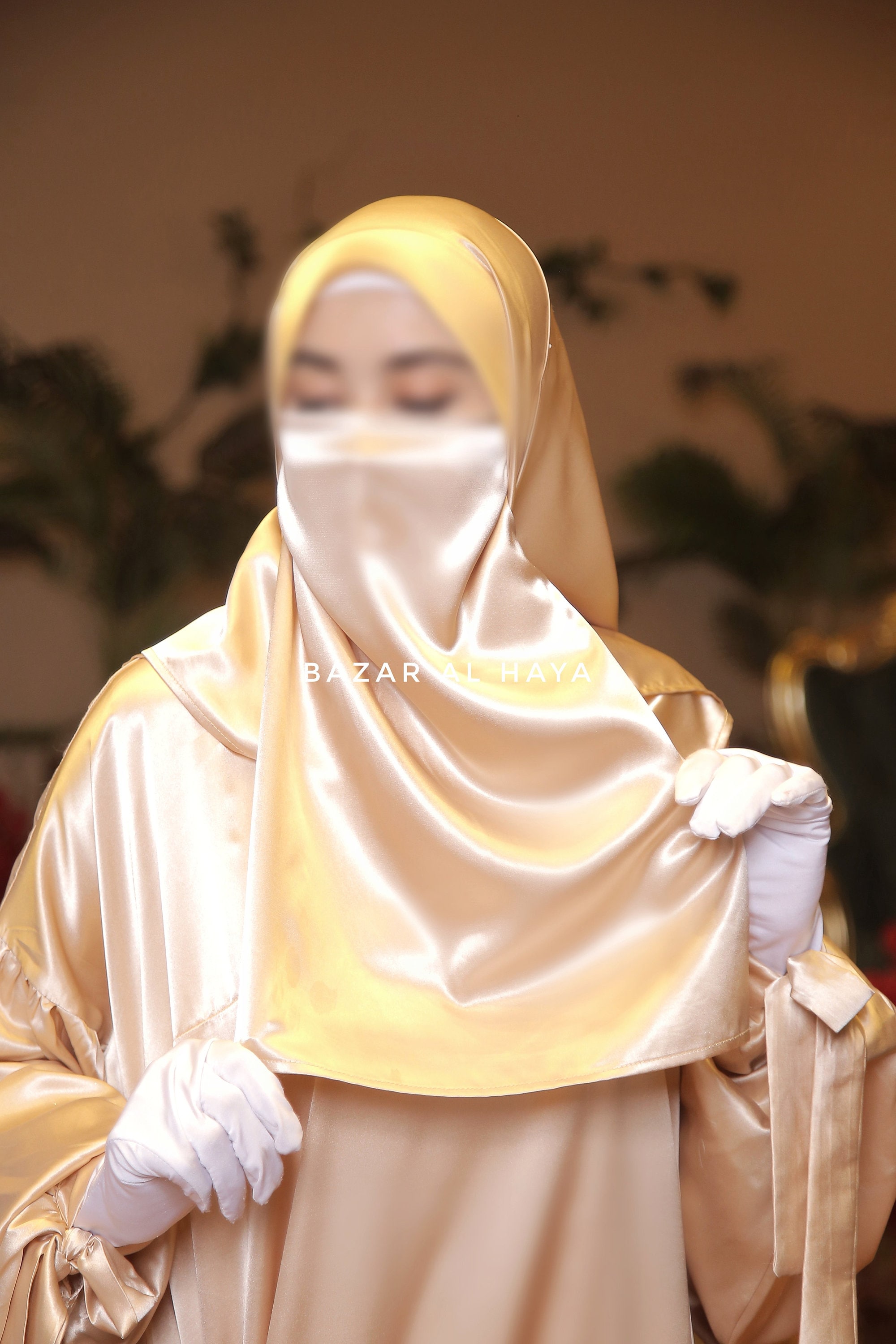 Gold Satin Single Half Niqab Elegant & Modest Veil - Etsy