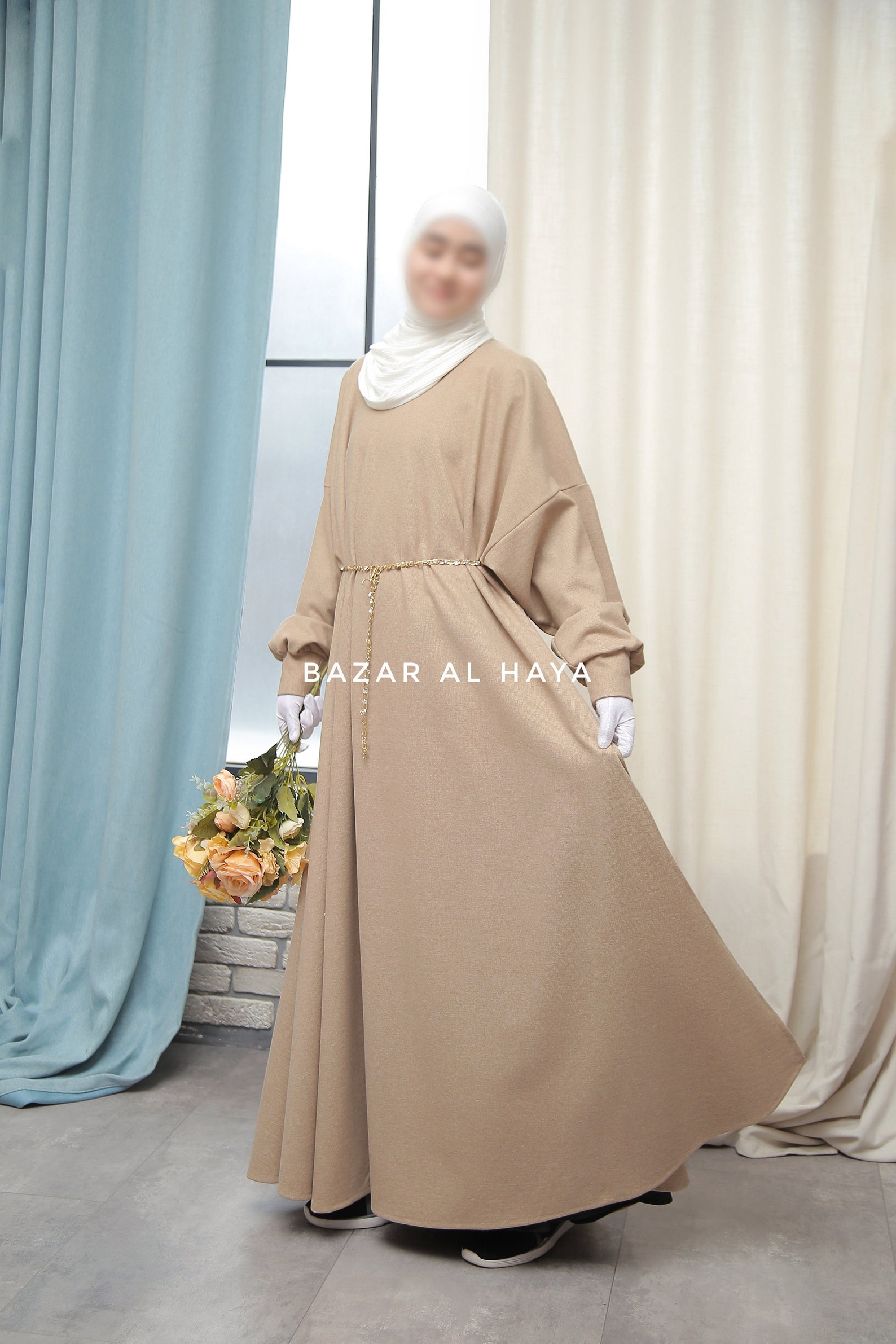 Basimah Beige Classic Design Warm Abaya Coat Premium Wool - Etsy