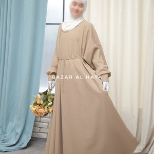 Basimah Beige Classic Design Warm Abaya Coat Premium Wool - Etsy