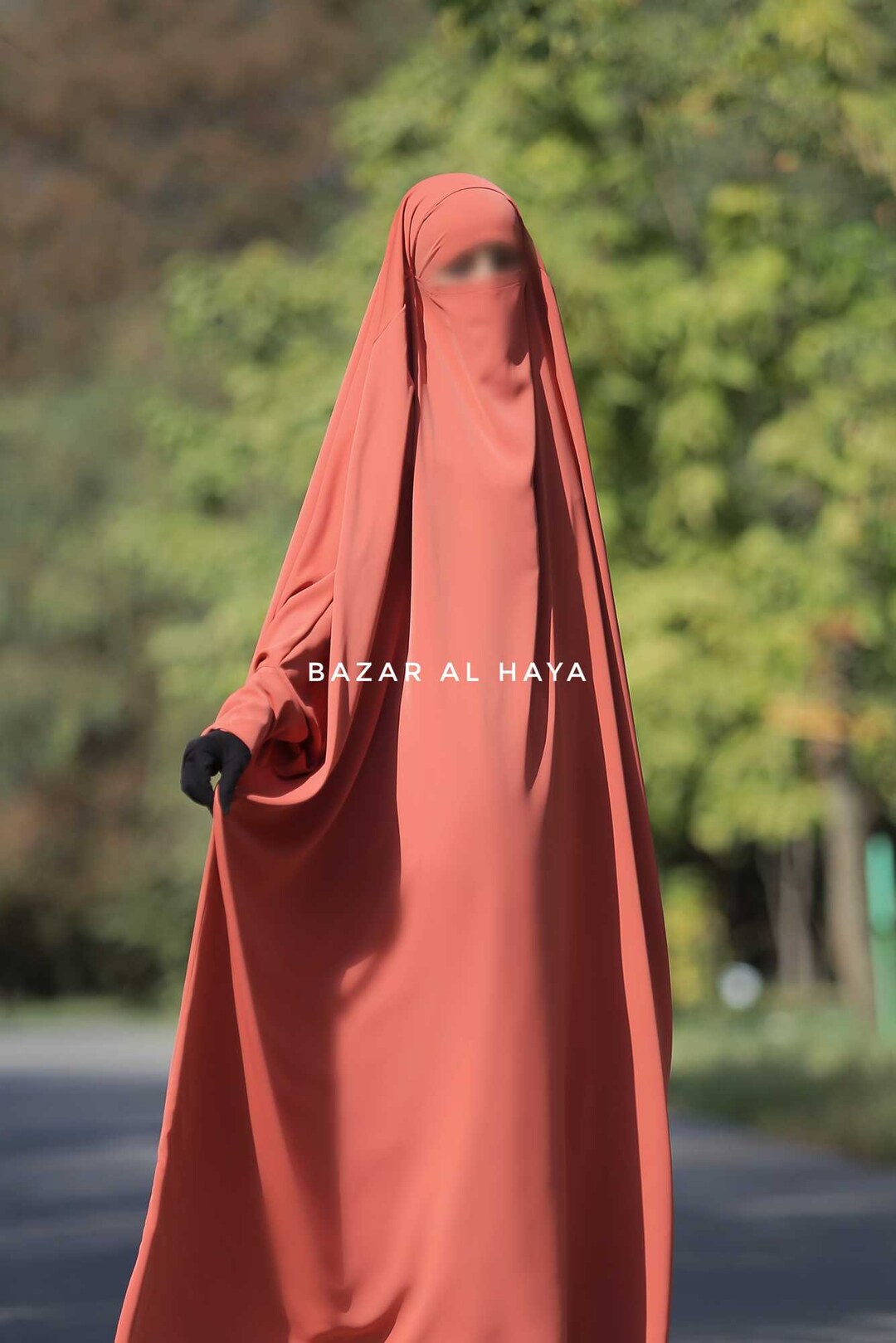 Peach Sarah One Piece Jilbab Zipper Sleeves Silk Crepe - Etsy