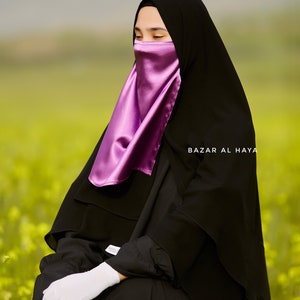 Purple Satin Single Half Niqab Elegant & Modest Veil - Etsy