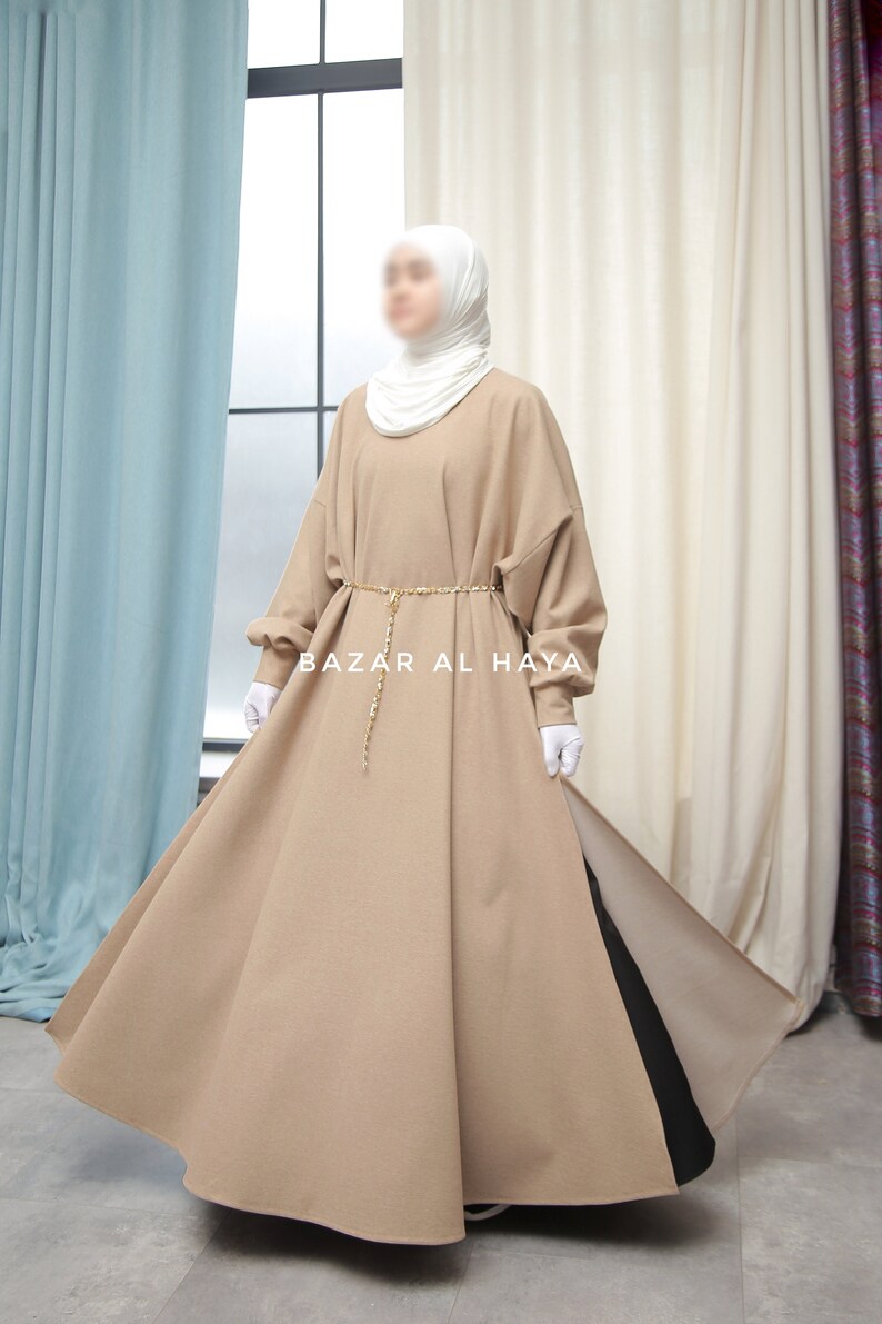 Basimah Beige Classic Design Warm Abaya Coat Premium Wool - Etsy