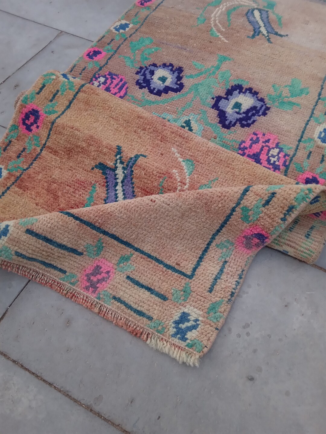 2x5 Turkish Runner, Vintage Kitchen Rug, Green Oushak Runner, Rugs ...