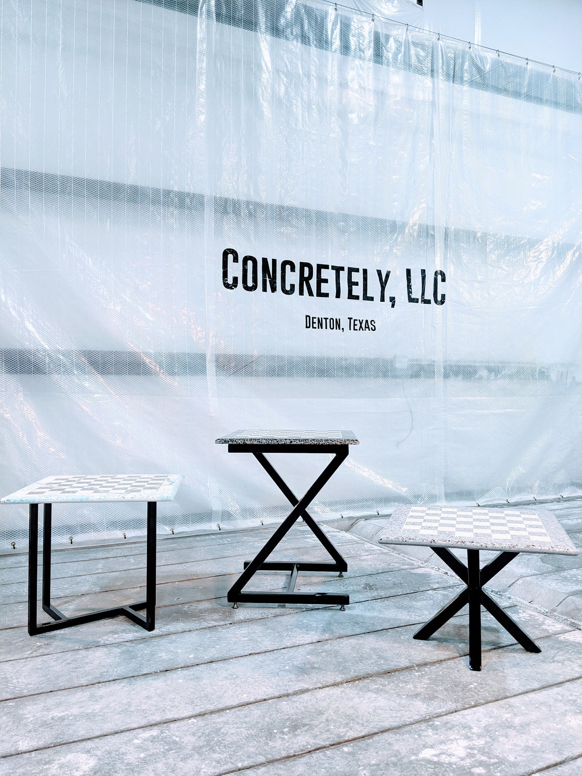 Large Stationary Indoor/outdoor Polished Concrete Chess/checkers Board ...