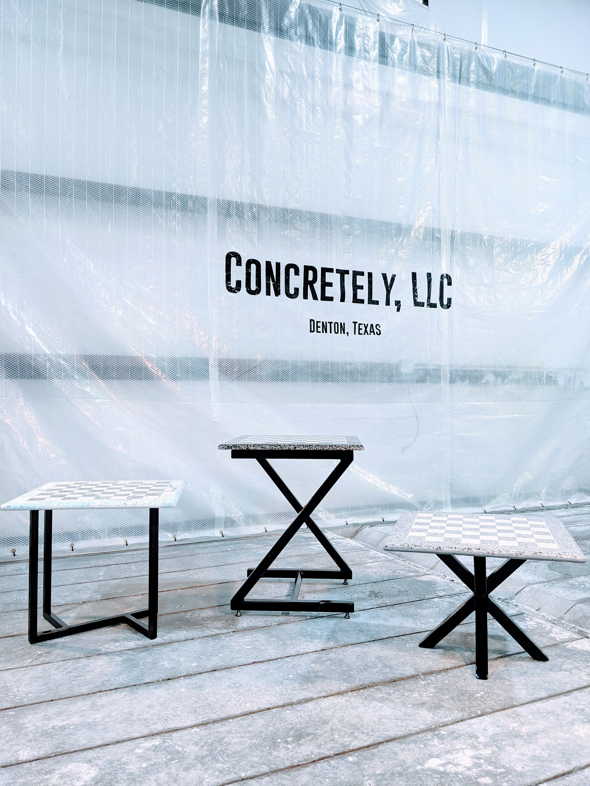 Large Stationary Indoor/outdoor Polished Concrete Chess/checkers Board ...