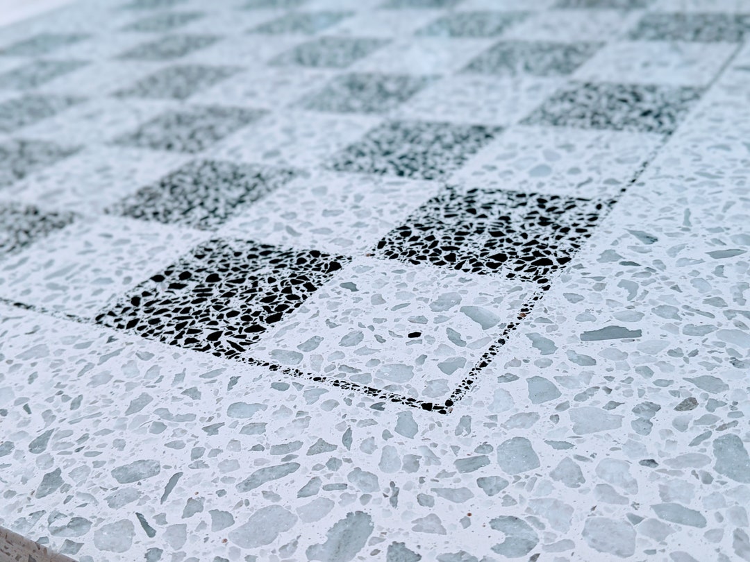 Large Stationary Indoor/outdoor Polished Concrete Chess/checkers Board ...
