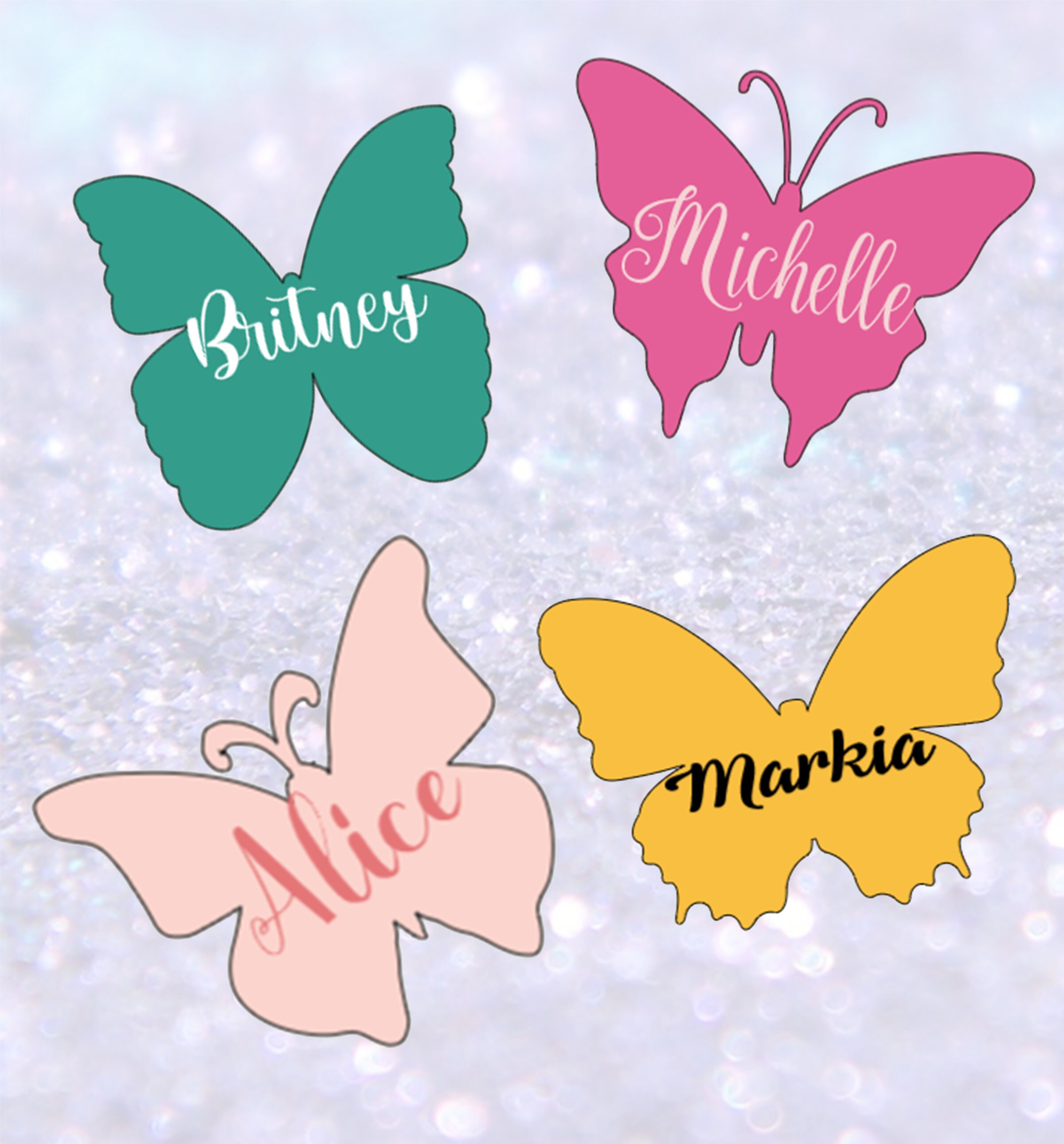 Butterfly Names Personalize Decals Butterflies Vinyl | Etsy